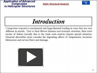 PPT – Static Structural Analysis of Composite Rotor Blades PowerPoint ...