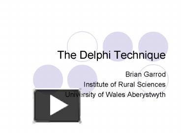 The Delphi Technique presentation | free to view
