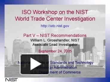 National Institute of Standards and Technology presentation | free to view