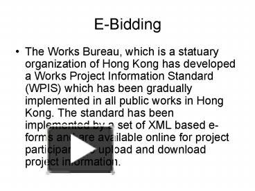 PPT – EBidding PowerPoint presentation | free to download - id: 11f867 ...