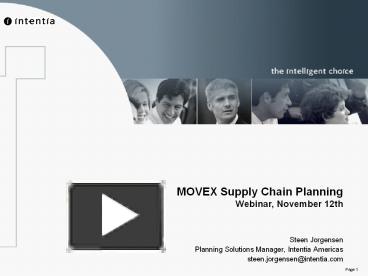 PPT – MOVEX Supply Chain Planning Webinar, November 12th PowerPoint ...