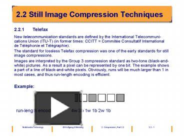 PPT – 2.2 Still Image Compression Techniques PowerPoint presentation ...