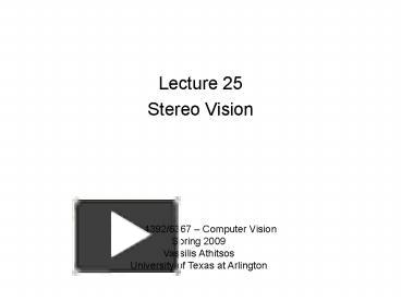 PPT – Stereo Vision PowerPoint presentation | free to view - id: 11fb7e ...