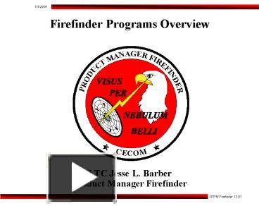 Firefinder Programs Overview presentation | free to view