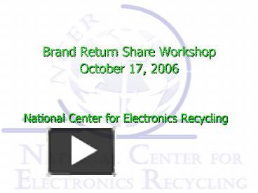 Brand Return Share Workshop October 17, 2006 presentation | free to ...
