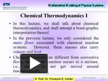 Chemical Thermodynamics I presentation | free to download