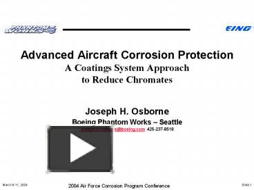 PPT – Advanced Aircraft Corrosion Protection A Coatings System Approach ...