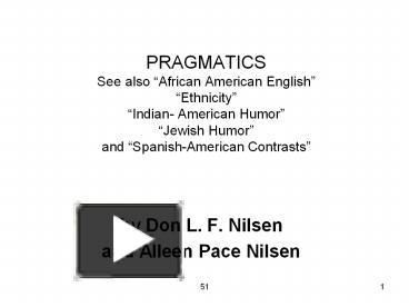PPT – PRAGMATICS See also PowerPoint presentation | free to download ...