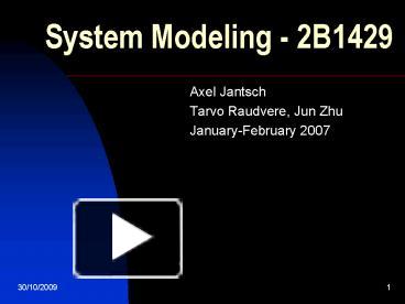PPT – System Modeling 2B1429 PowerPoint presentation | free to view ...