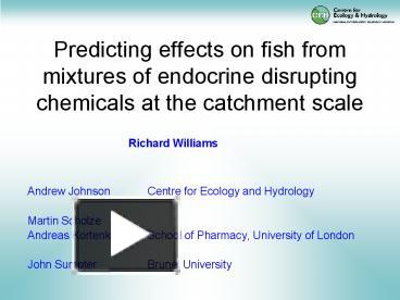 Predicting effects on fish from mixtures of endocrine disrupting ...