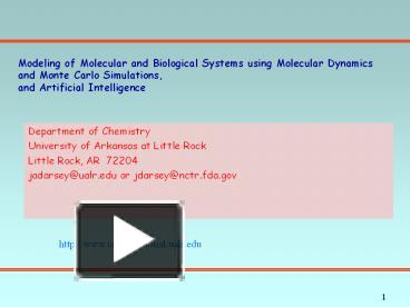 PPT – An improved hybrid Monte Carlo method for conformational sampling ...