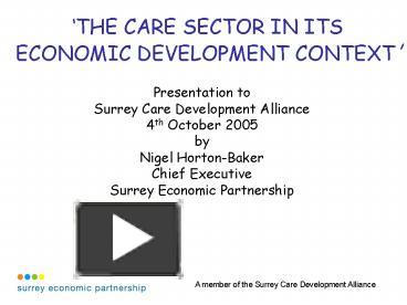 THE CARE SECTOR IN ITS ECONOMIC DEVELOPMENT CONTEXT presentation | free ...
