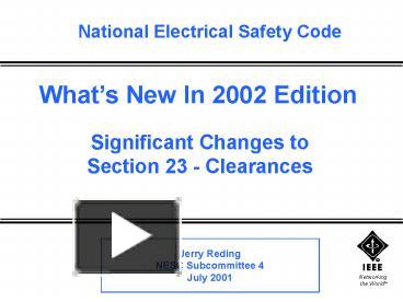National Electrical Safety Code presentation | free to view