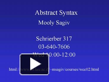 PPT – Abstract Syntax PowerPoint presentation | free to download - id ...