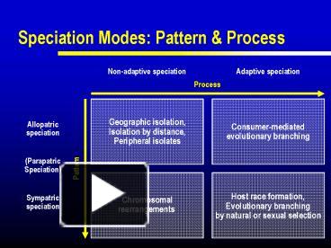 Speciation Modes: Pattern presentation | free to view