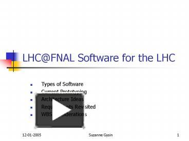 LHCFNAL Software for the LHC presentation | free to download