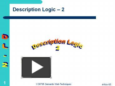 Description Logic presentation | free to download