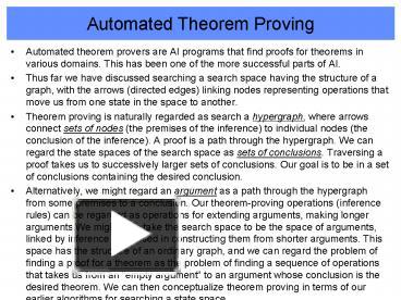 Automated Theorem Proving presentation | free to view