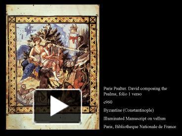 PPT – Paris Psalter. David composing the Psalms, folio 1 verso ...
