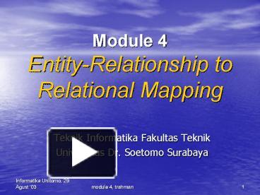 Module 4 EntityRelationship to Relational Mapping presentation | free ...