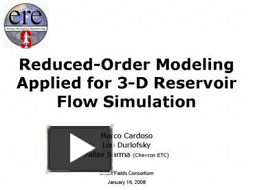 ReducedOrder Modeling Applied for 3D Reservoir Flow Simulation ...