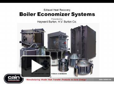 Manufacturing Waste Heat Transfer Products to Save Energy presentation ...