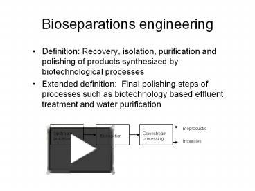 Bioseparations engineering presentation | free to view