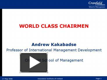 PPT – WORLD CLASS CHAIRMEN PowerPoint presentation | free to view - id ...
