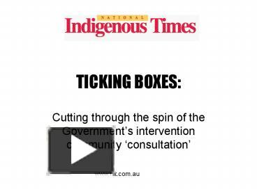 PPT – TICKING BOXES: PowerPoint presentation | free to view - id ...