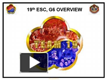 19th ESC, G6 OVERVIEW presentation | free to view
