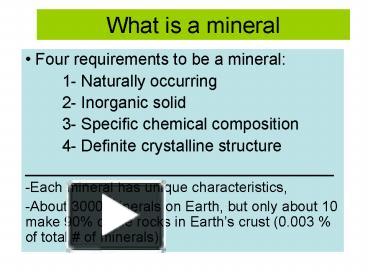 PPT – What is a mineral PowerPoint presentation | free to view - id ...