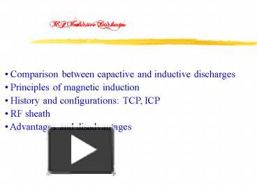 PPT – RF Inductive Discharges PowerPoint presentation | free to view ...