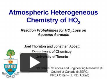 Atmospheric Heterogeneous Chemistry of HO2 presentation | free to download