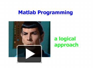 PPT – Matlab Programming PowerPoint presentation | free to download ...