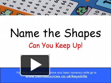For ideas and games to improve your basic numeracy skills go to ...