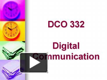 PPT – DCO 332 Digital Communication PowerPoint presentation | free to ...