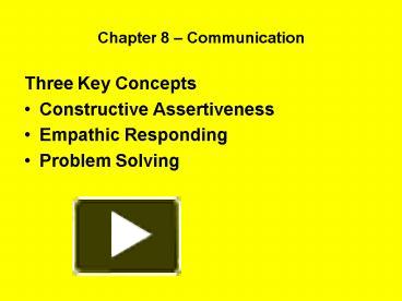 Chapter 8 Communication presentation | free to view