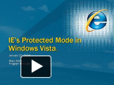 PPT – IEs Protected Mode in Windows VistaTM PowerPoint presentation ...