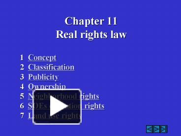 Chapter 11 Real rights law presentation | free to view