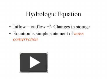 Hydrologic Equation presentation | free to download