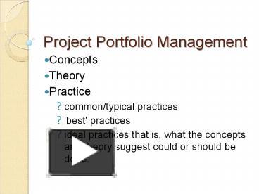 PPT – Project Portfolio Management PowerPoint presentation | free to ...