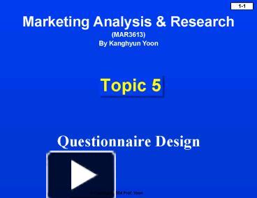 Questionnaire Design presentation | free to view