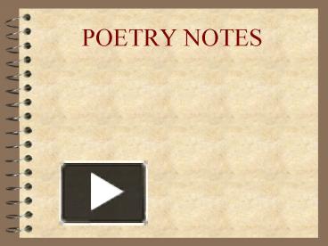 POETRY NOTES presentation | free to view