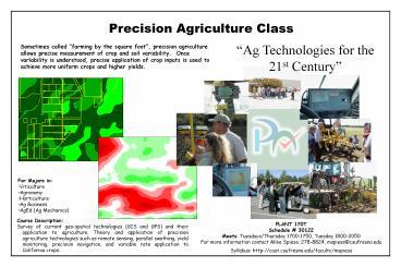 Precision Agriculture Class presentation | free to view