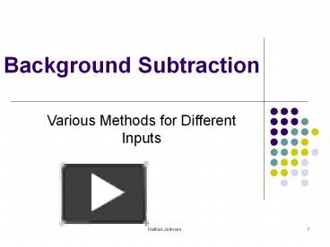 Background Subtraction presentation | free to download