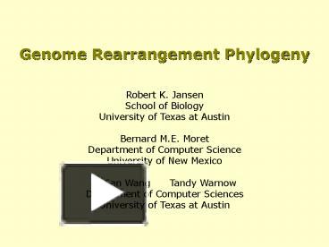 Genome Rearrangement Phylogeny presentation | free to download