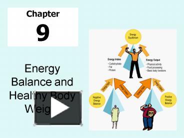 Energy Balance and Healthy Body Weight presentation | free to view
