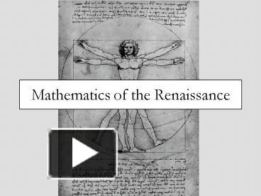 Mathematics of the Renaissance presentation | free to view