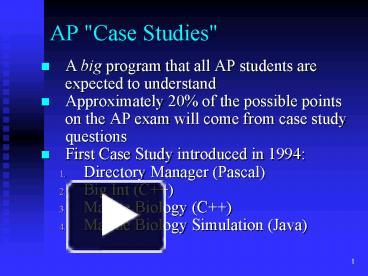 AP "Case Studies" presentation | free to view