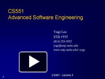 PPT – CS551 Advanced Software Engineering PowerPoint presentation ...